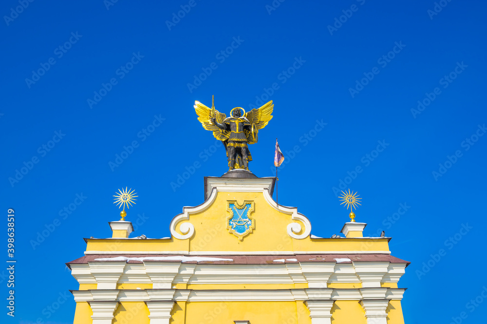 Gold plated bronze statue of Archangel Michael Saint patron of Kiev at ...