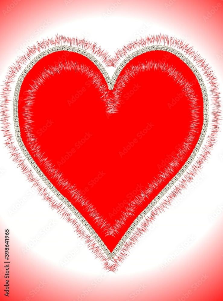 red heart. holiday glitter, wedding background, Illustration of a ...