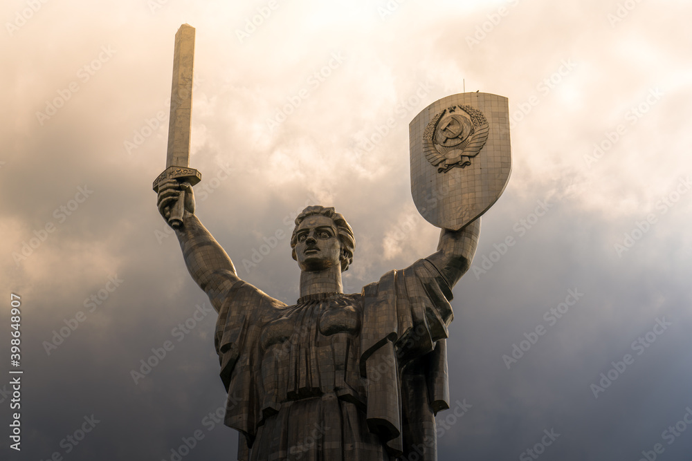 Kiev / Ukraine - May 2019: The famous Motherland Monument also known as ...