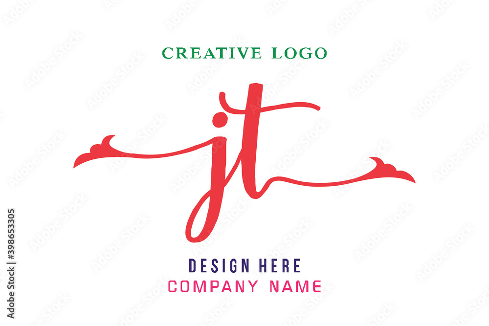 JT lettering logo is simple, easy to understand and authoritative Stock ...