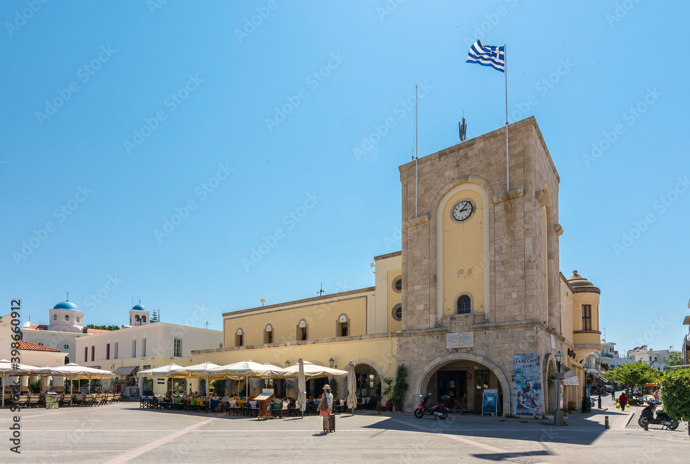Famous Eleftherias square view in Kos Town. Kos Island is popular ...