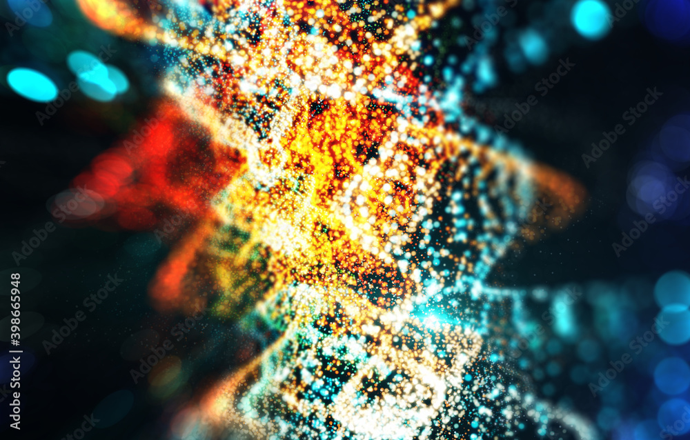 Space color background with particles. Space azure dust with stars on ...
