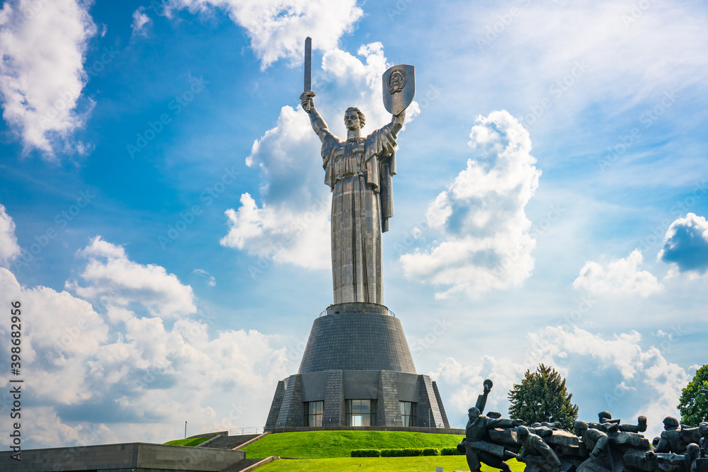 Kiev / Ukraine - May 2019: The famous Motherland Monument also known as ...