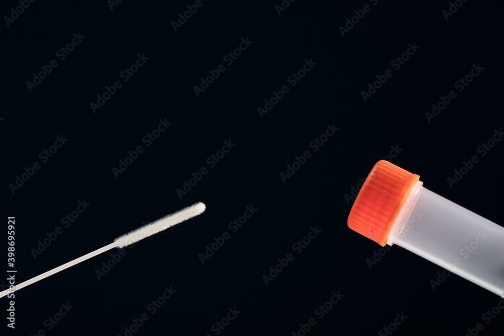 Fotka „Analysis test to detect SARS-CoV-2 RNA by PCR, swab, transparent ...