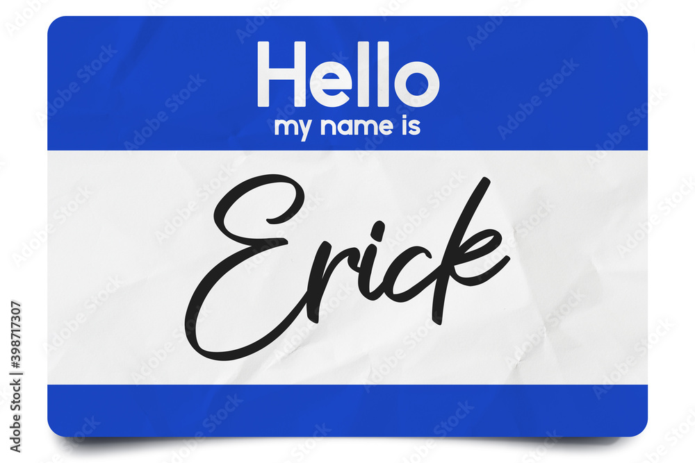 Hello my name is Erick Stock Illustration | Adobe Stock