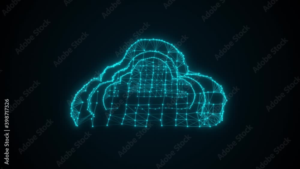Cloud formed by connection dots, computer generated. 3d render of ...