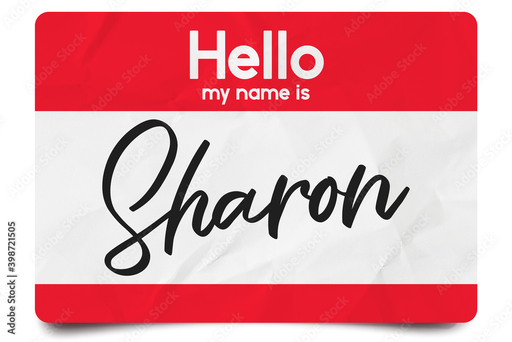 Hello my name is Sharon Stock Illustration | Adobe Stock