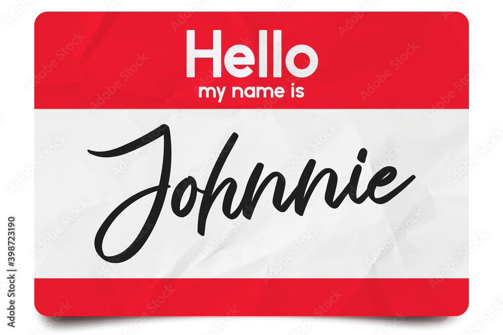 Hello my name is Johnnie Stock Illustration | Adobe Stock