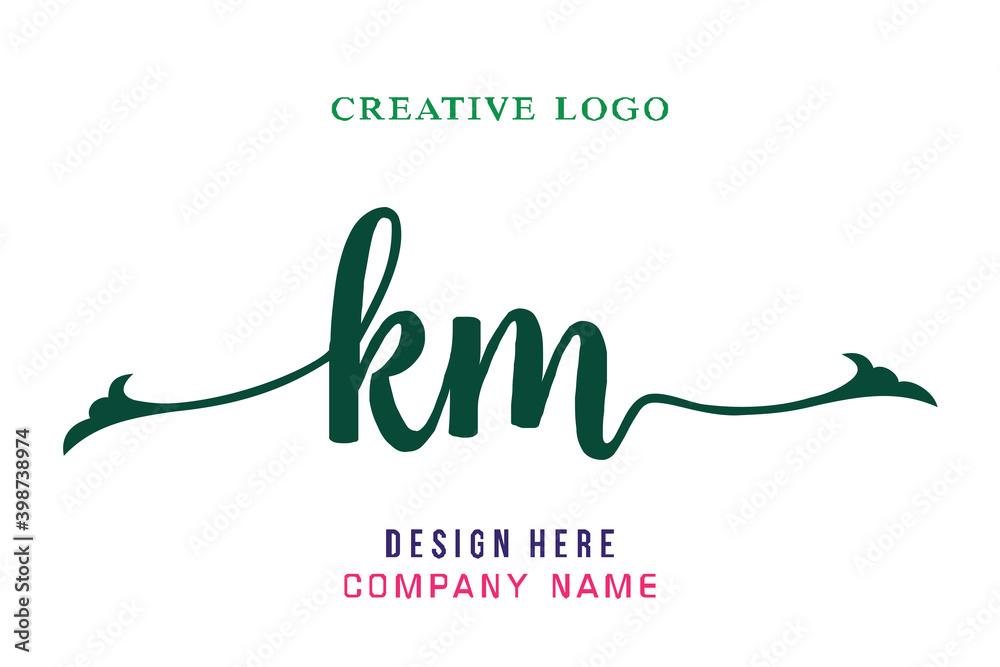 KM lettering logo is simple, easy to understand and authoritative Stock ...