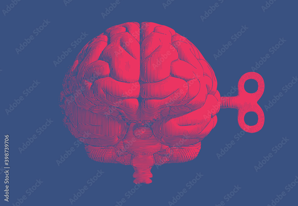 Red Brain Drawing