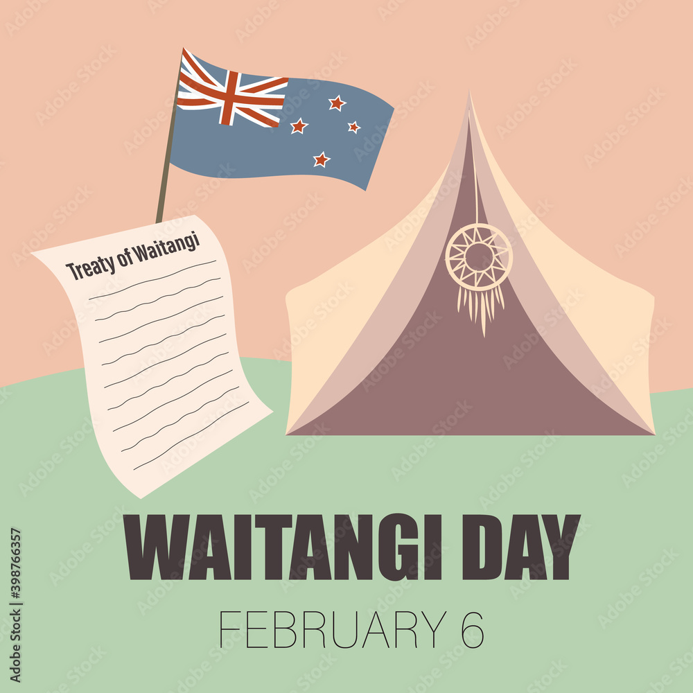 Waitangi day. The Treaty of Waitangi in the tent is signed ...