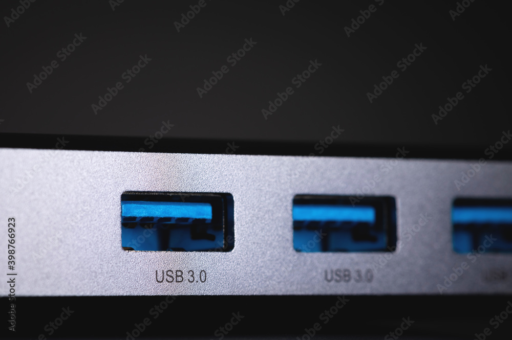 Fototapeta mapa świata dla dzieci Extreme Macro USB 3.0 Ports on ...