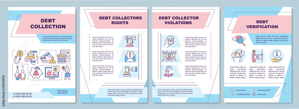 Debt collection brochure template. Collectors rights, violations. Flyer ...