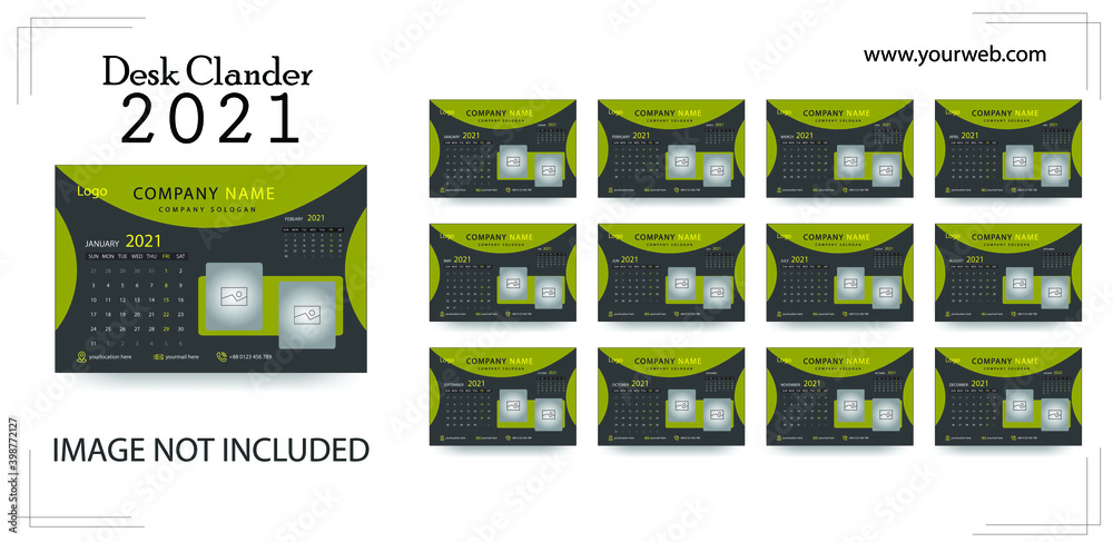 2021 desk calendar design, desk template design, corporate desk ...