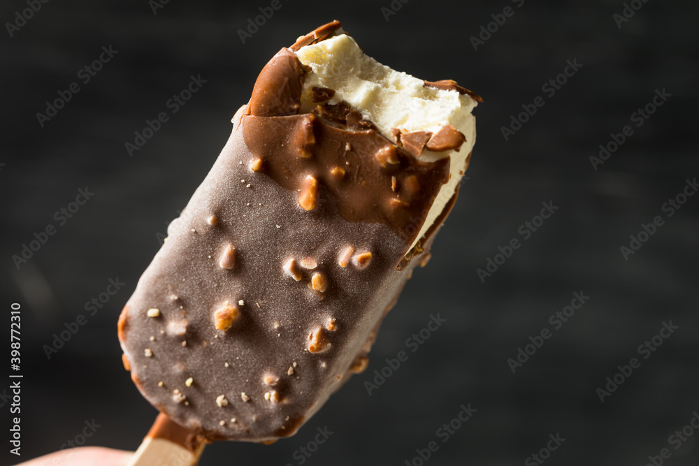 Frozen Chocolate Covered Ice Cream Bars Stock Photo | Adobe Stock