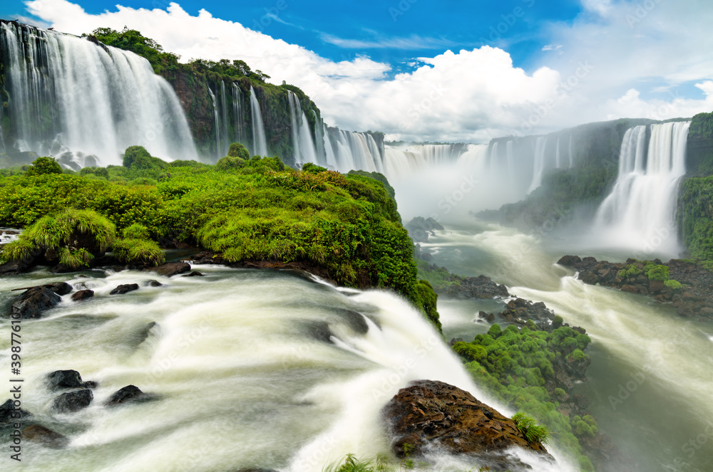 Iguazu Falls, the largest waterfall in the world. UNESCO world heritage ...