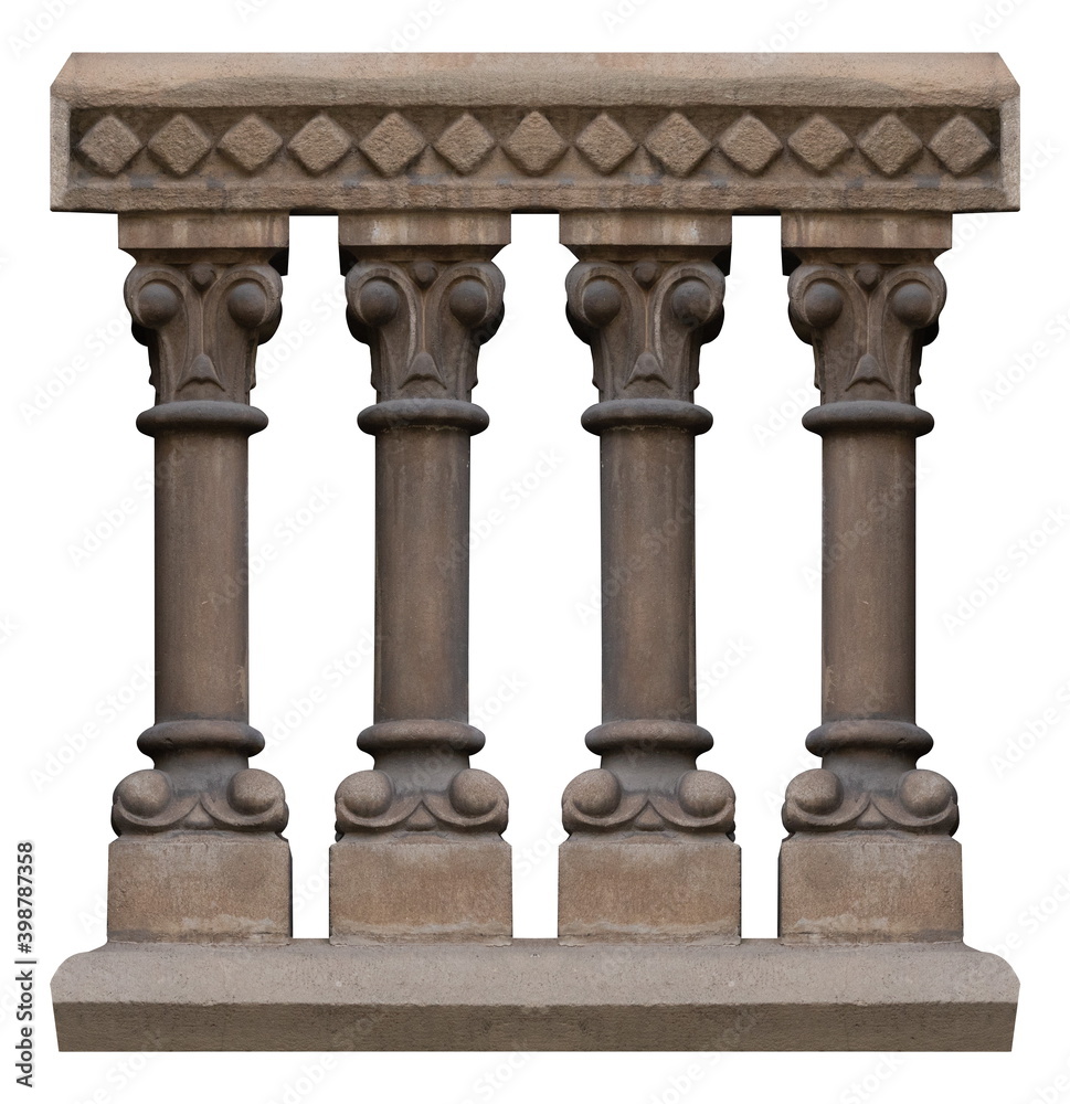 Elements of architectural decorations of buildings, columns and tops ...