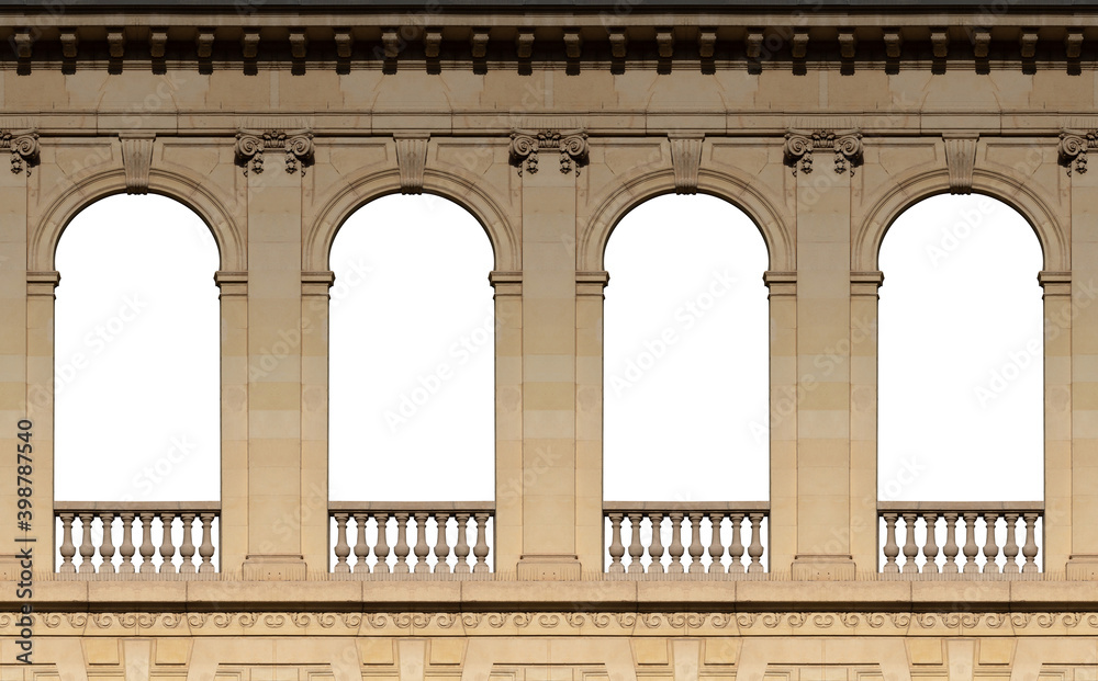 Elements of the architecture of buildings, ancient arches and columns ...