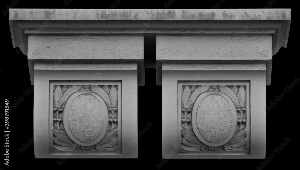 Elements of architectural decorations of buildings, a beam under the ...