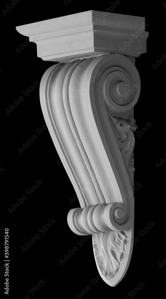 Elements of architectural decorations of buildings, a beam under the ...