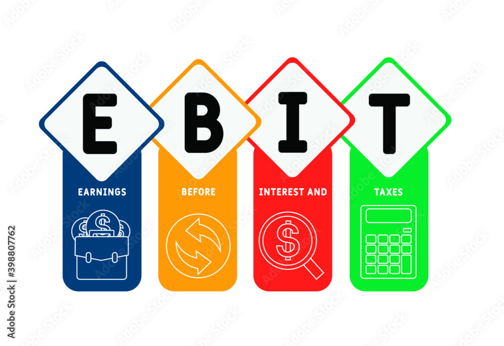 EBIT - Earnings Before Interest and Taxes acronym. business concept ...