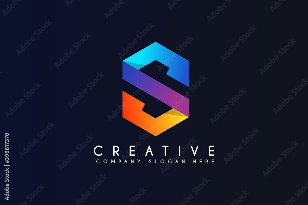 Initial letter S colorful logo design vector illustration. Letter S ...