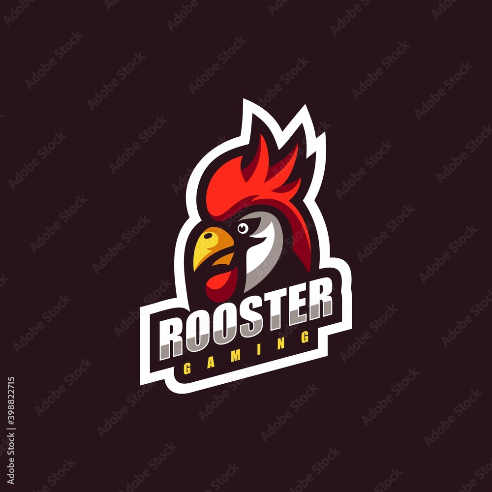 Vector Logo Illustration Rooster E-Sport and Sport Style. Stock Vector ...