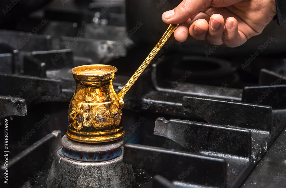 Turkish coffee boiling Stock Photo | Adobe Stock