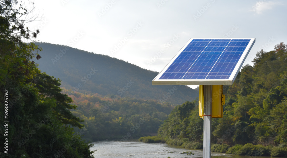 Mini solar cell panel installed in long remote area of Asian countries ...