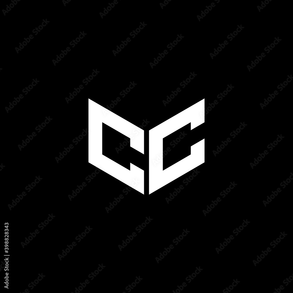 Double C letter logo design with black background in illustrator, eps ...
