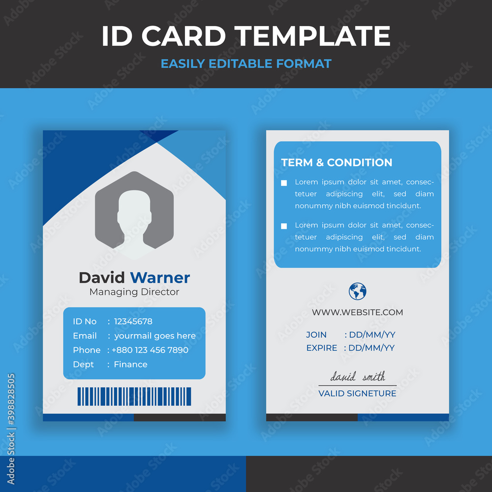 Red Geometric Employee ID Card Design Template, Professional Identity ...