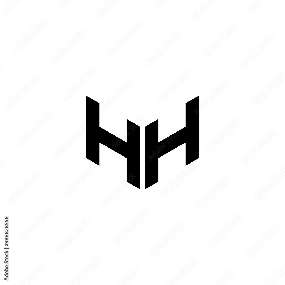 Double H letter logo design with white background in illustrator, eps ...