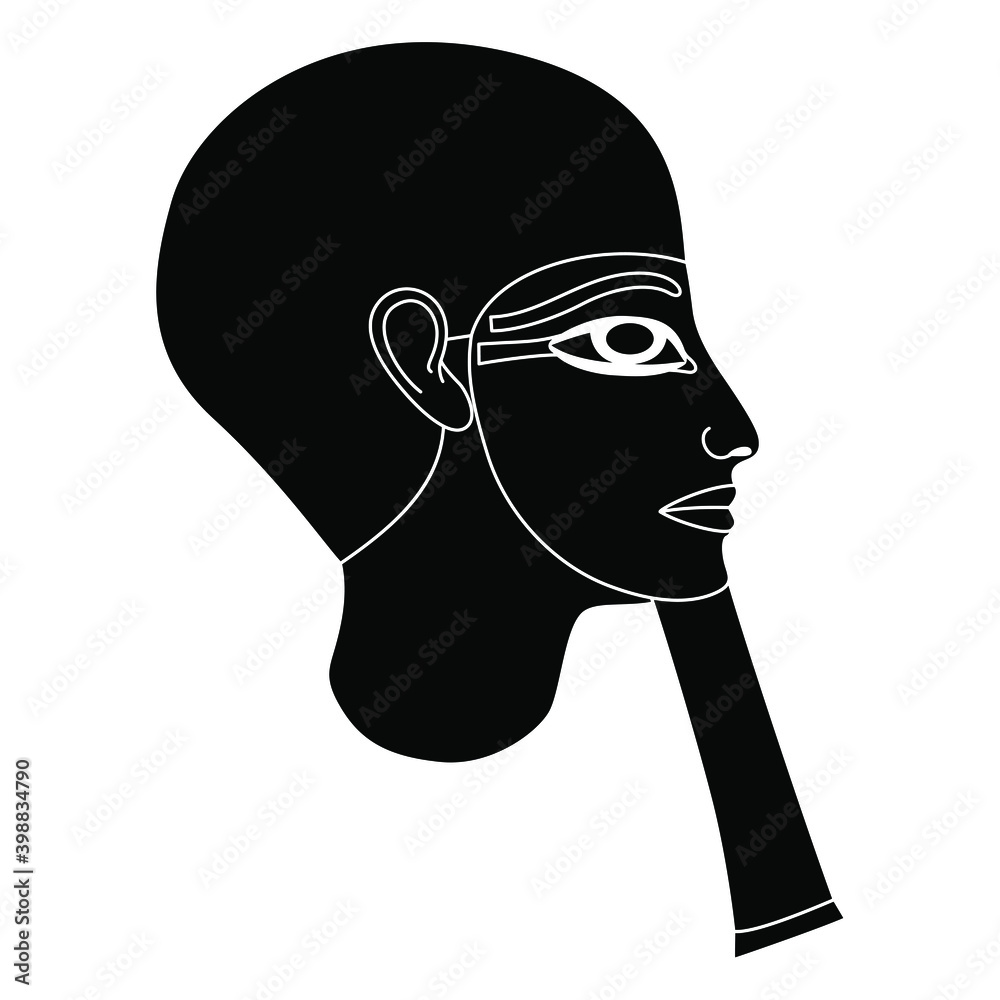 Vetor de Portrait of ancient Egyptian man. Head of God Ptah. Pharaoh ...