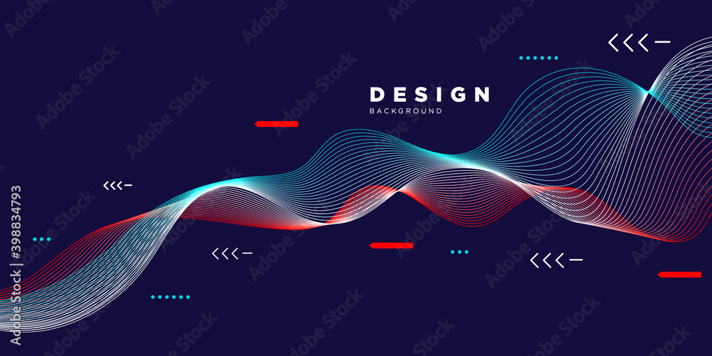 Abstract template background with wave design. Digital frequency track ...