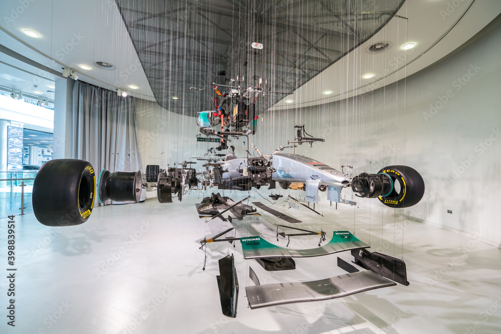 Weybridge,UK-April 4, 2019: AMG Petronas Formula 1 bolid on display at ...