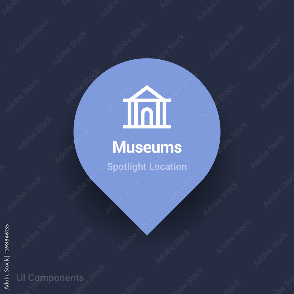 museums map spotlight location vector Icon. Stock Vector | Adobe Stock