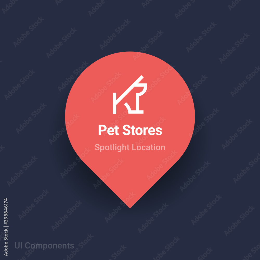 pet stores map spotlight location vector Icon. Stock Vector | Adobe Stock