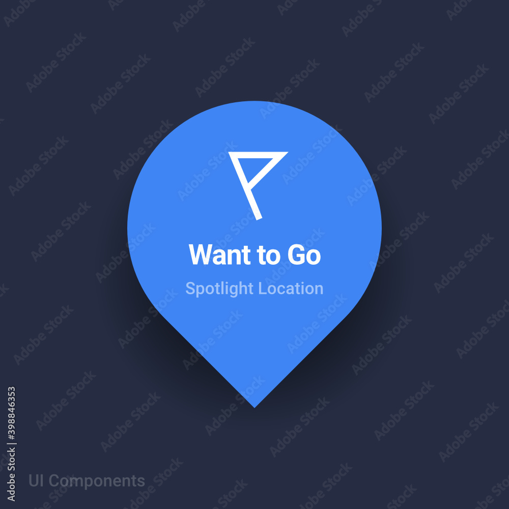 want-to-go, destination map spotlight location vector Icon. Stock ...