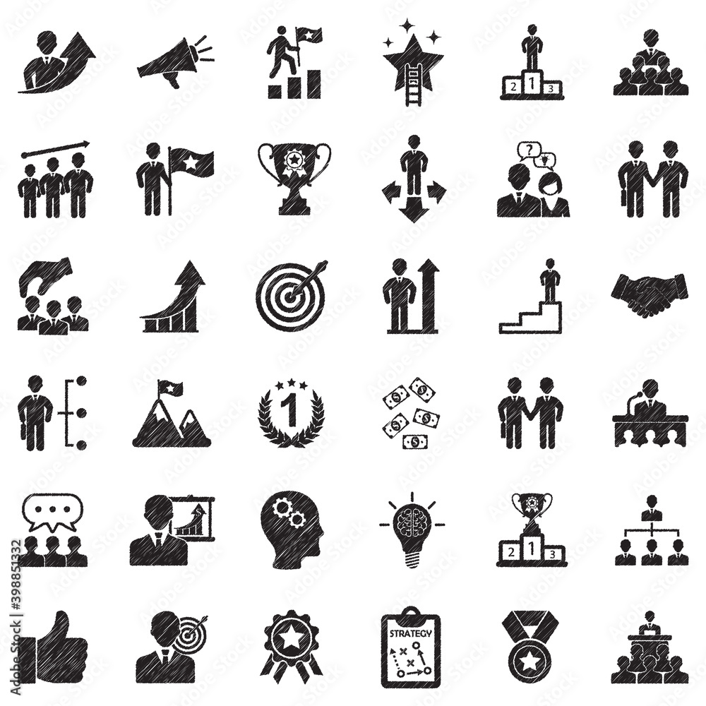 Motivation Icons. Black Scribble Design. Vector Illustration. Stock Vector | Adobe Stock