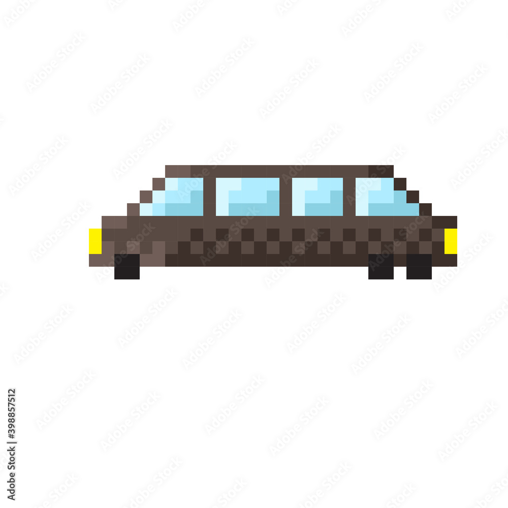 Car cartoon. Car pixel art. Vector picture. Pickup truck pixel art ...