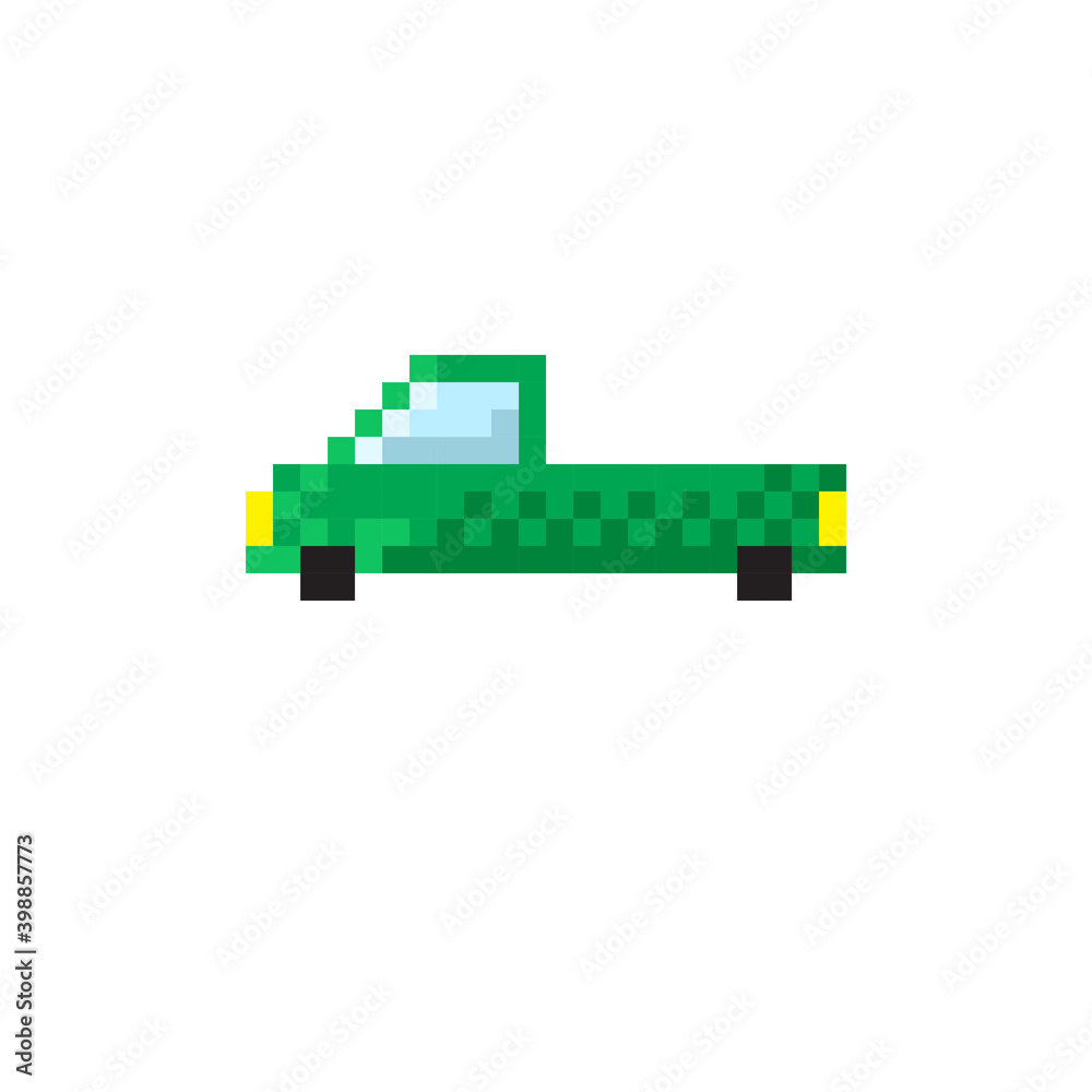 Car cartoon. Car pixel art. Vector picture. Pickup truck pixel art ...