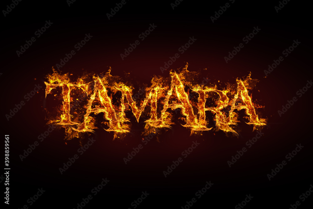 Tamara name made of fire and flames Stock Illustration | Adobe Stock