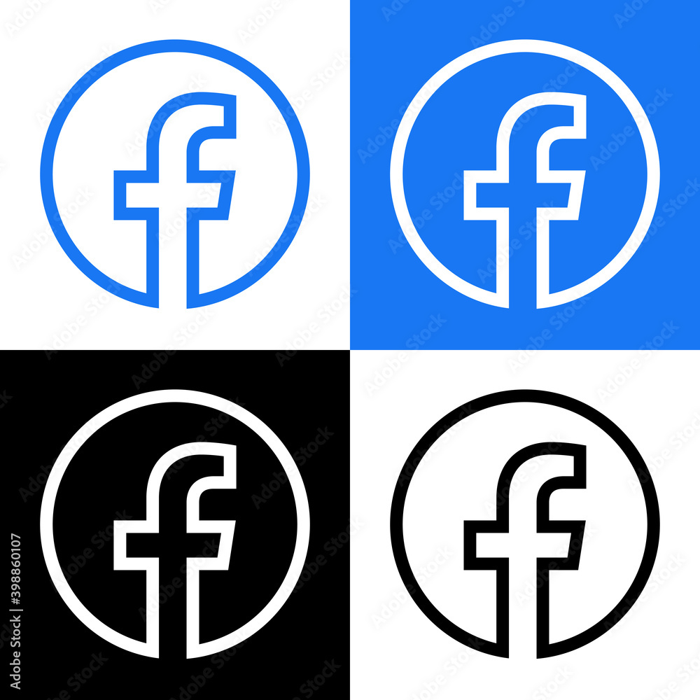 Facebook Logo - Vector Set Collection - Black Silhouette Shape ...