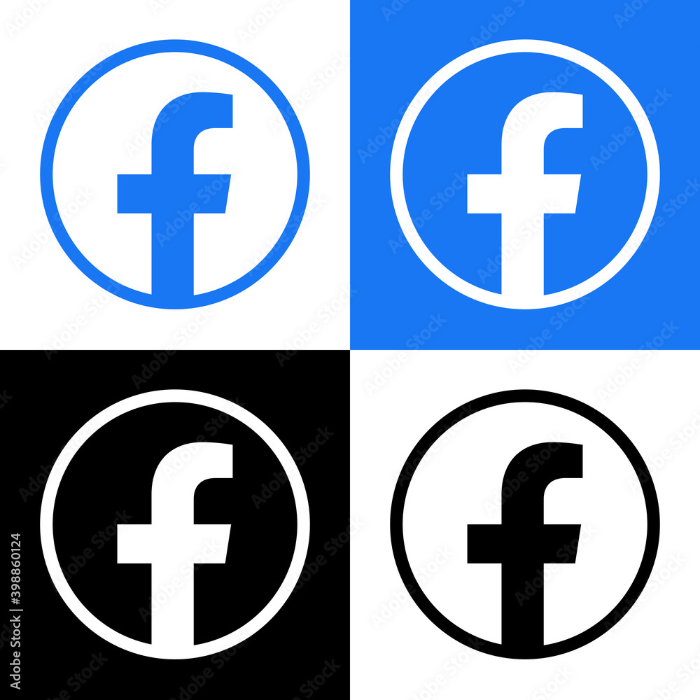 Facebook Logo - Vector Set Collection - Black Silhouette Shape ...