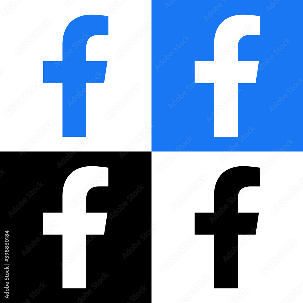 Facebook Logo - Vector Set Collection - Black Silhouette Shape ...