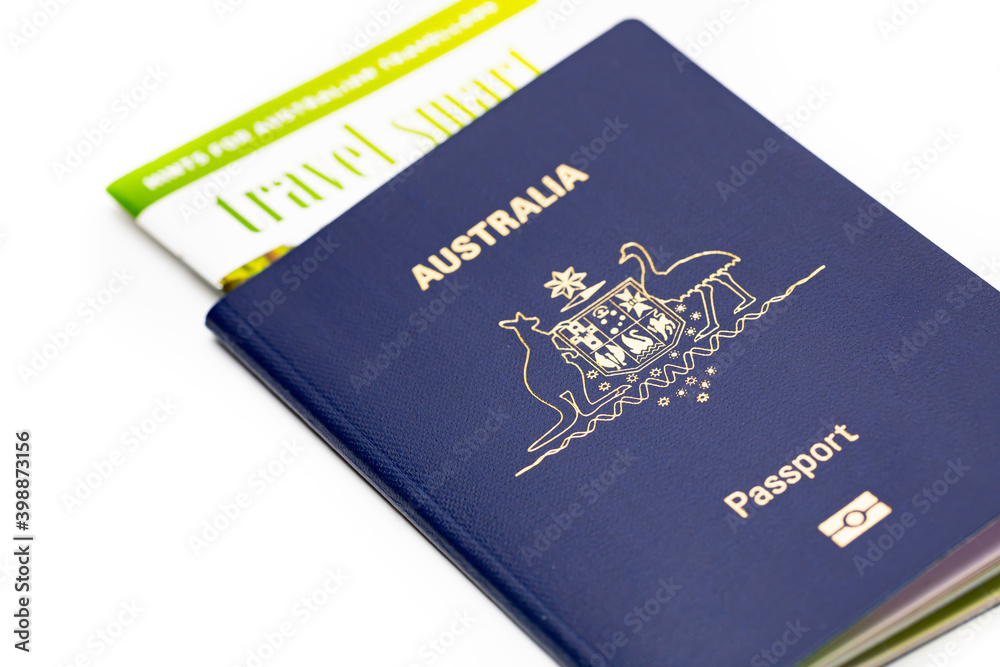 Australian Passport, essential for all overseas travel ,isolated on ...