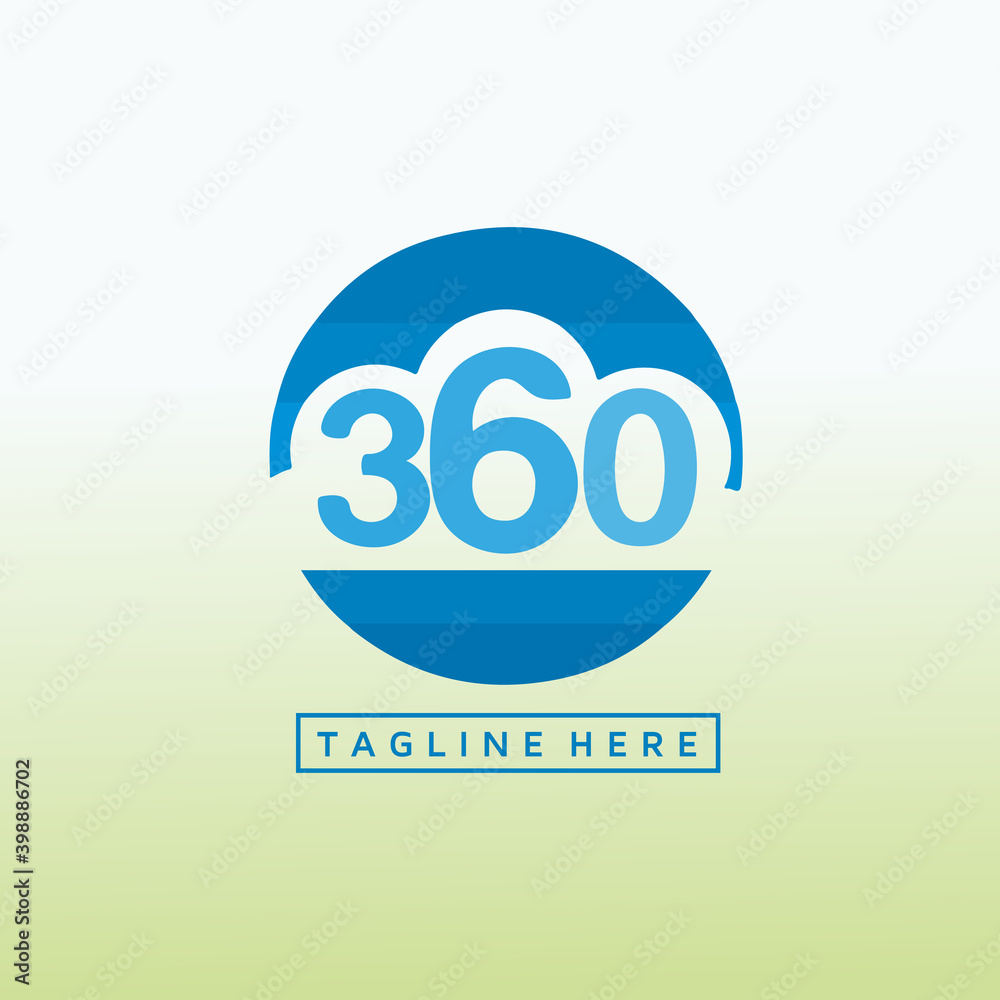 360 degree vector clouds icon, 360 vector logo design template idea and ...