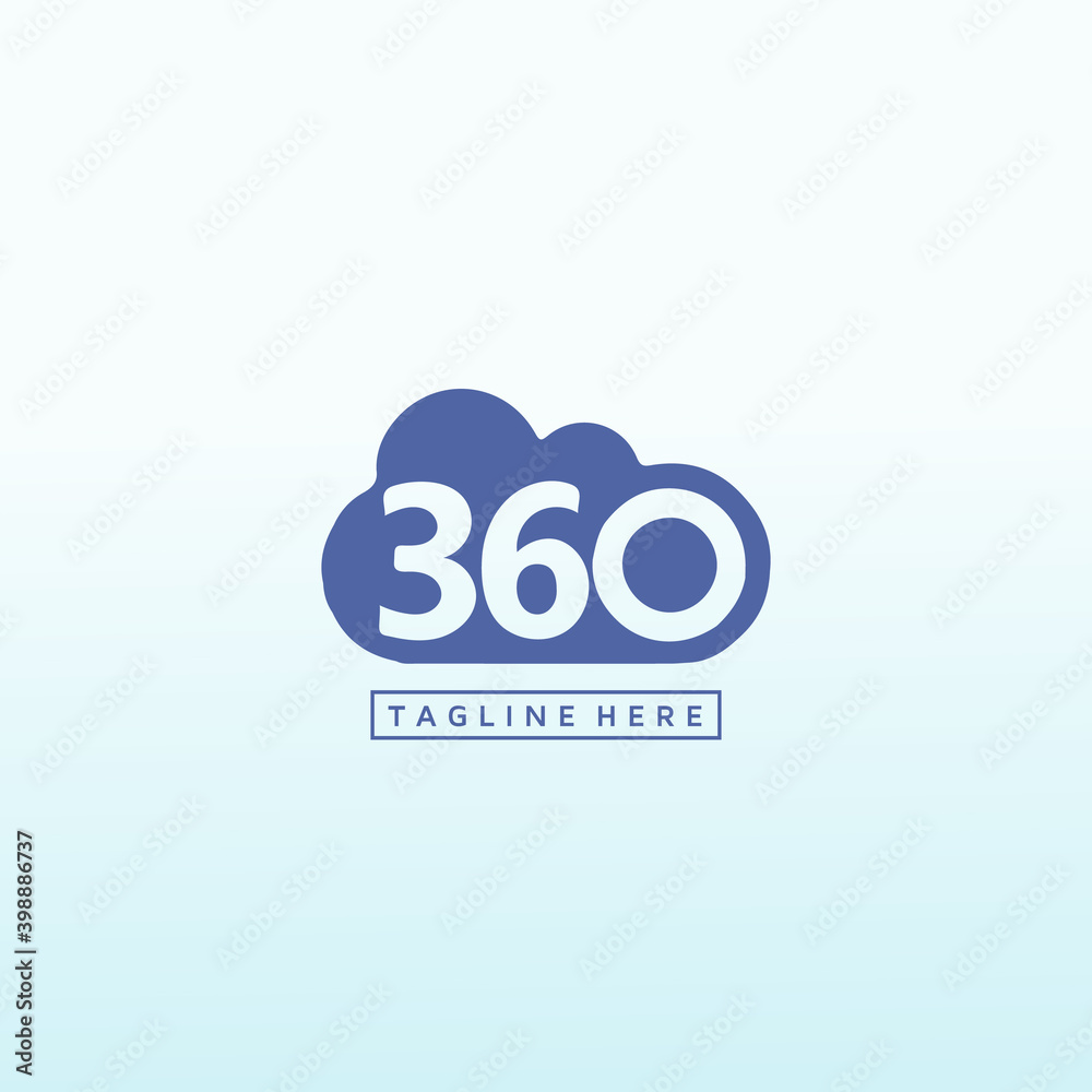 360 degree clouds, 360 vector logo design template idea and inspiration ...