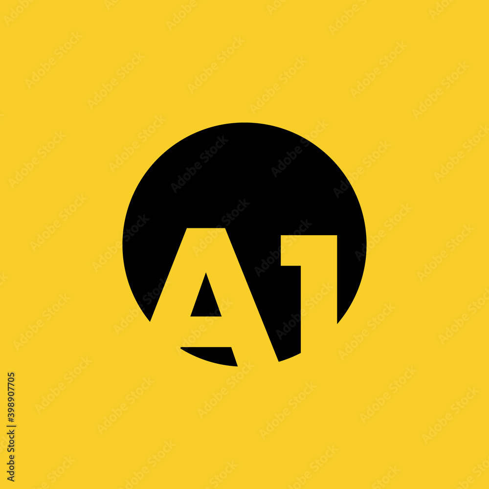 a1 letter logo design vector. letter a with number one logo design vector. Stock Vector | Adobe ...