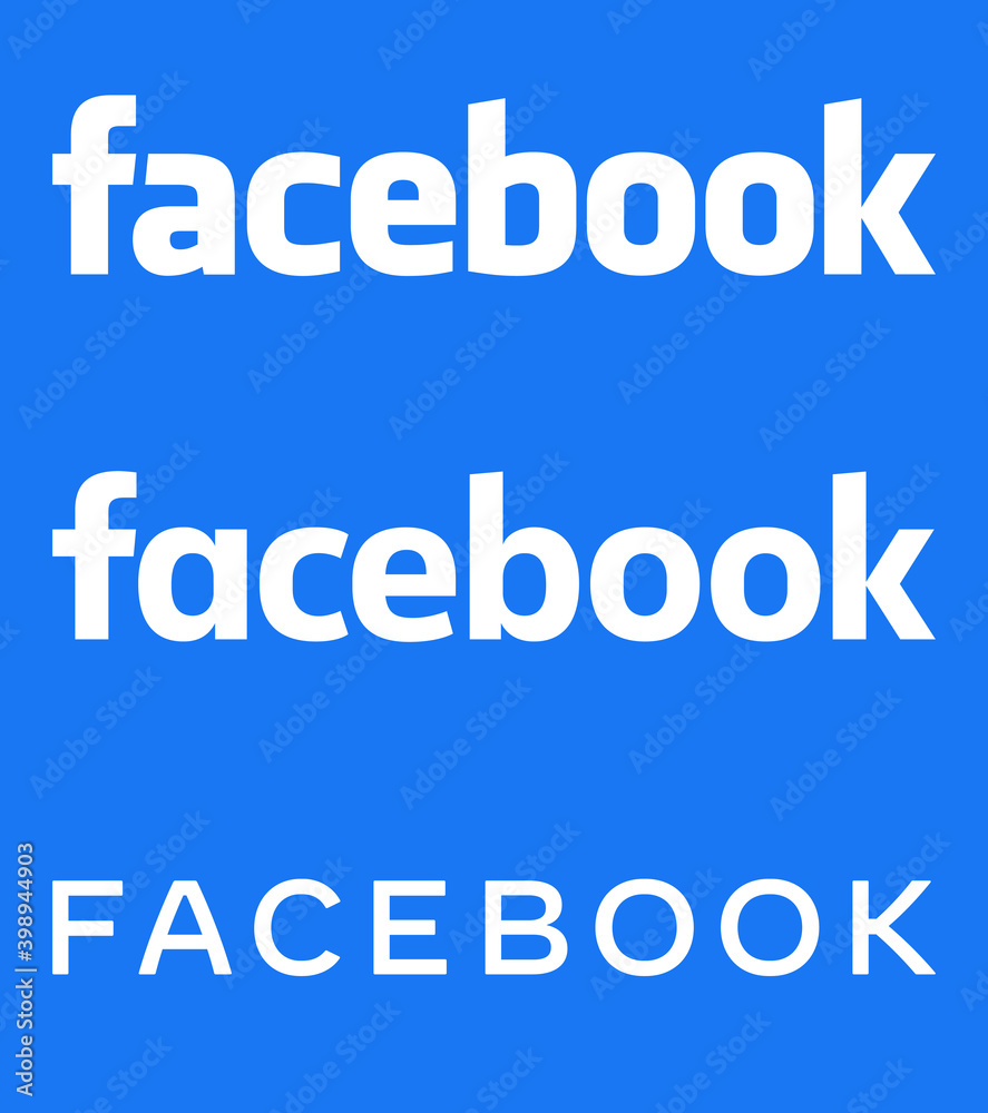 Facebook Text Logo - Vector Set Collection - Latest Blue Color Font ...